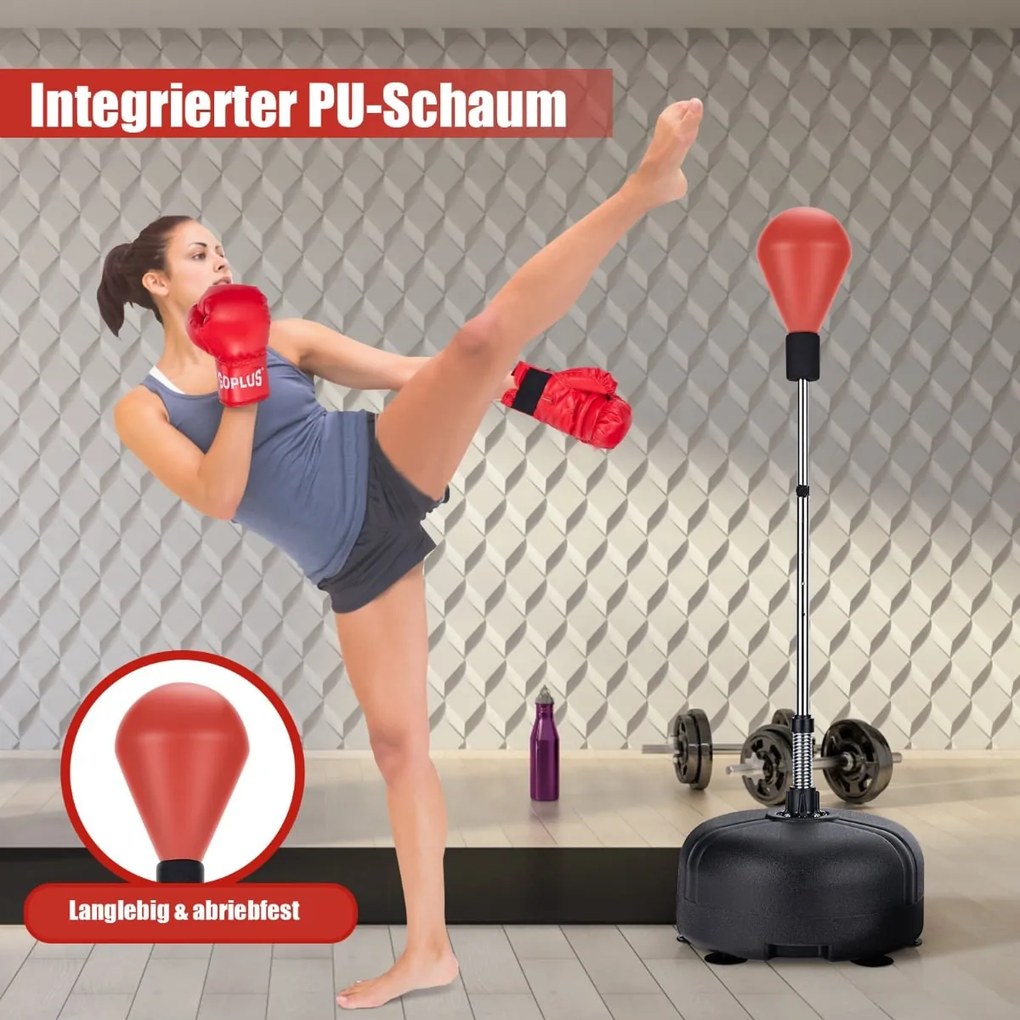 Costway Boxovací koule 140-158 cm výškově nastavitelná sada boxovacích pytlů