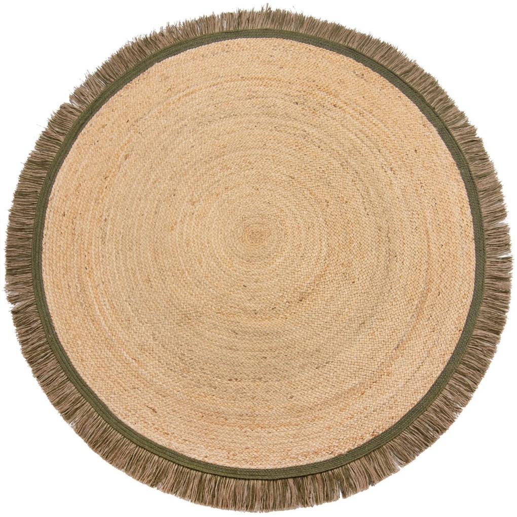 Flair Rugs, Kusový koberec Kahana Green kruh, 180x180 (průměr) kruh, zelená, chodba / předsíň