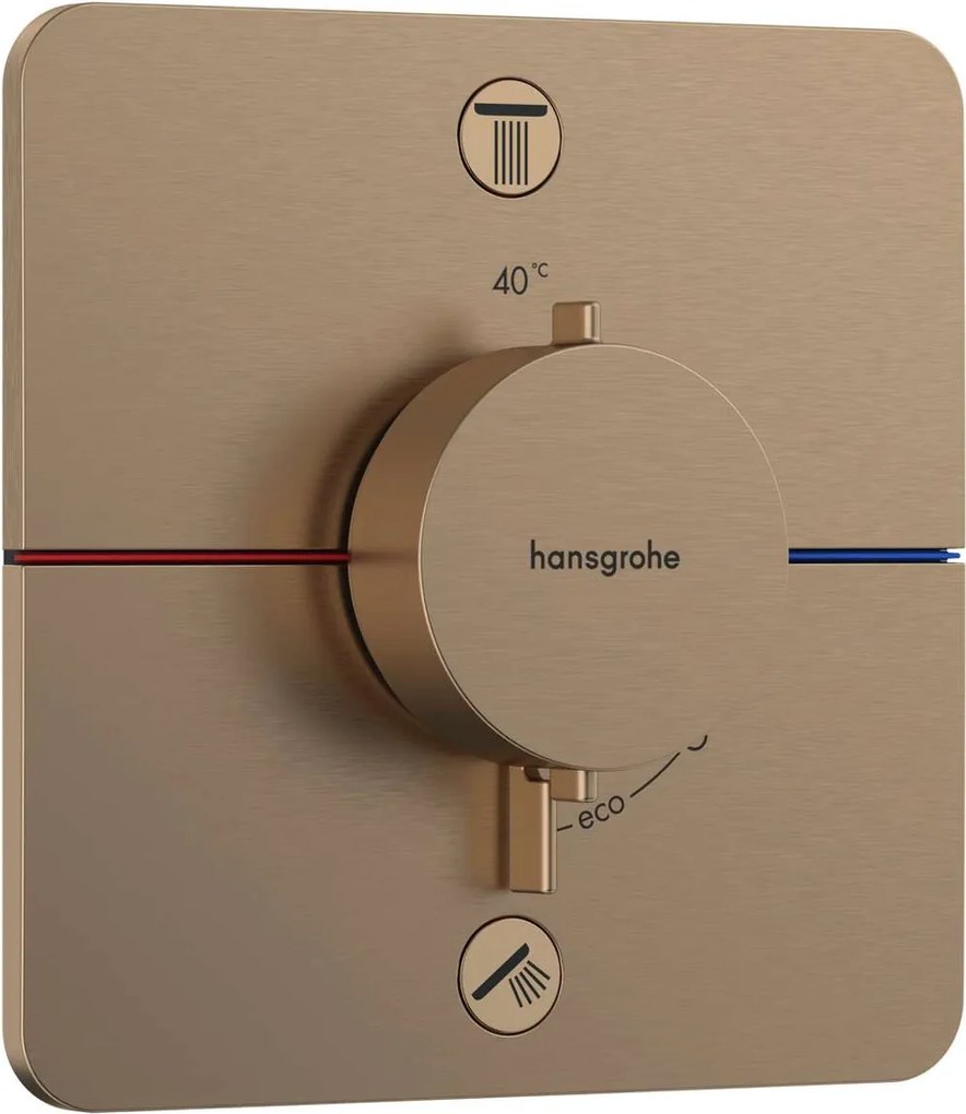 Hansgrohe ShowerSelect Comfort Q - Termostatická baterie pod omítku, pro 2 spotřebiče, kartáčovaný bronz 15586140