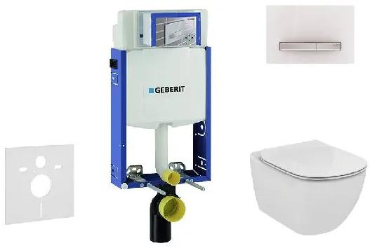 Geberit Kombifix - Modul pro závěsné WC s tlačítkem Sigma50, alpská bílá + Ideal Standard Tesi - WC a sedátko 110.302.00.5 NF8
