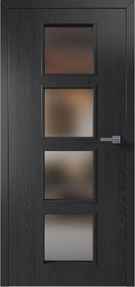Solodoor Interiérové dveře Etta 4, 70 L, 70 × 197cm, fólie, levé, dub Boston, prosklené