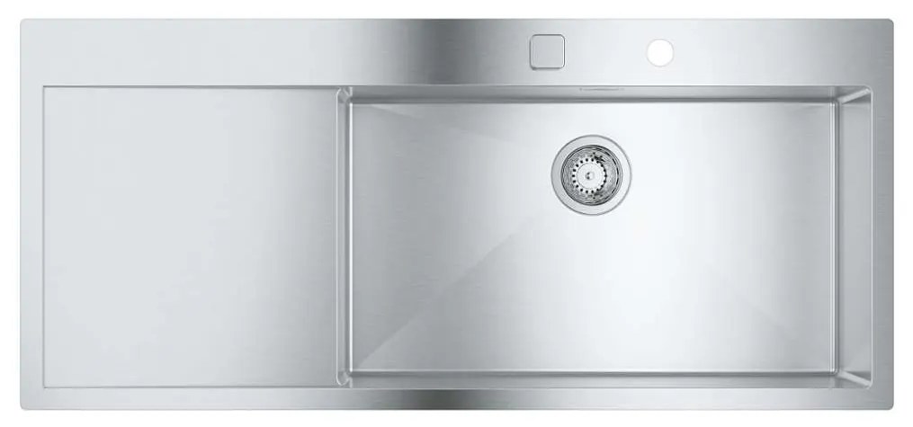 Grohe - Dřez K1000 s automatickým odtokem, 116x52 cm, kartáčovaná nerez 31582SD1