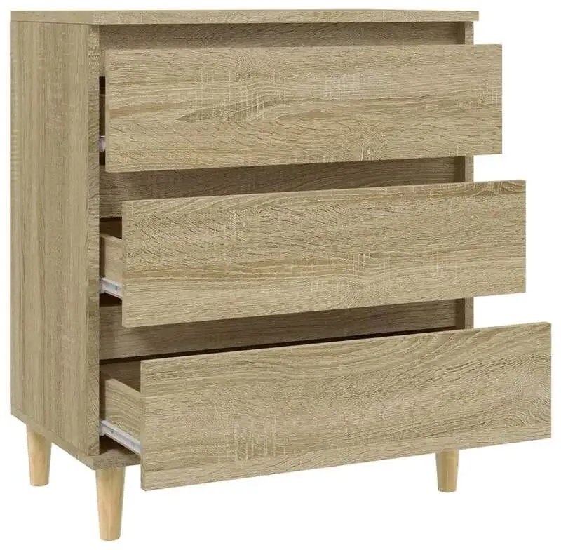 Komoda, 3 zásuvky, dřevo, dub sonoma, NoBi HANAH