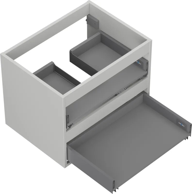 Mexen Box-A, závěsná skříňka 60 cm, 2 zásuvky, matná šedá, 91AX0-0600-470-2-62