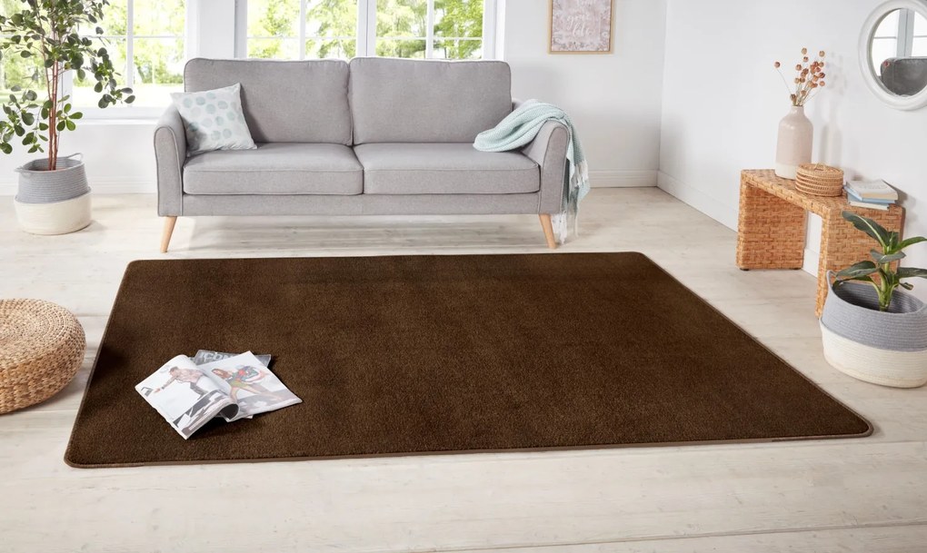 Hanse Home, Kusový koberec Nasty 101154 Braun, 140x200, hnědá, chodba / předsíň