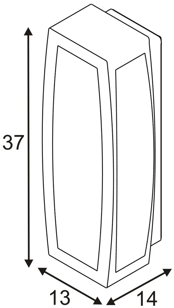 SLV 230084 Meridian box, nástěnné venkovní svítidlo se senzorem, 1x20W, stříbrnošedá, 37cm, IP54