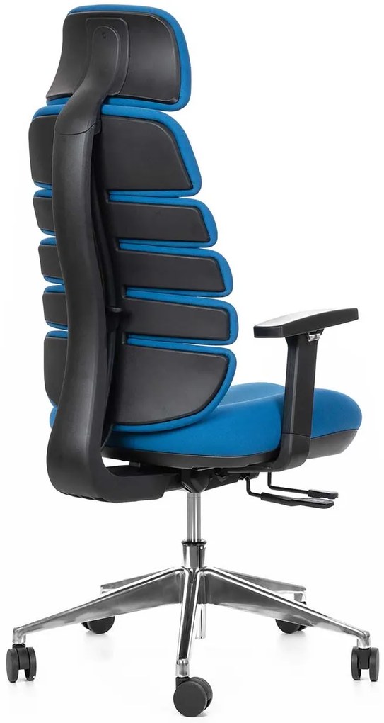 MERCURY Ergonomická kancelářská židle WORKEASE - modrá látka