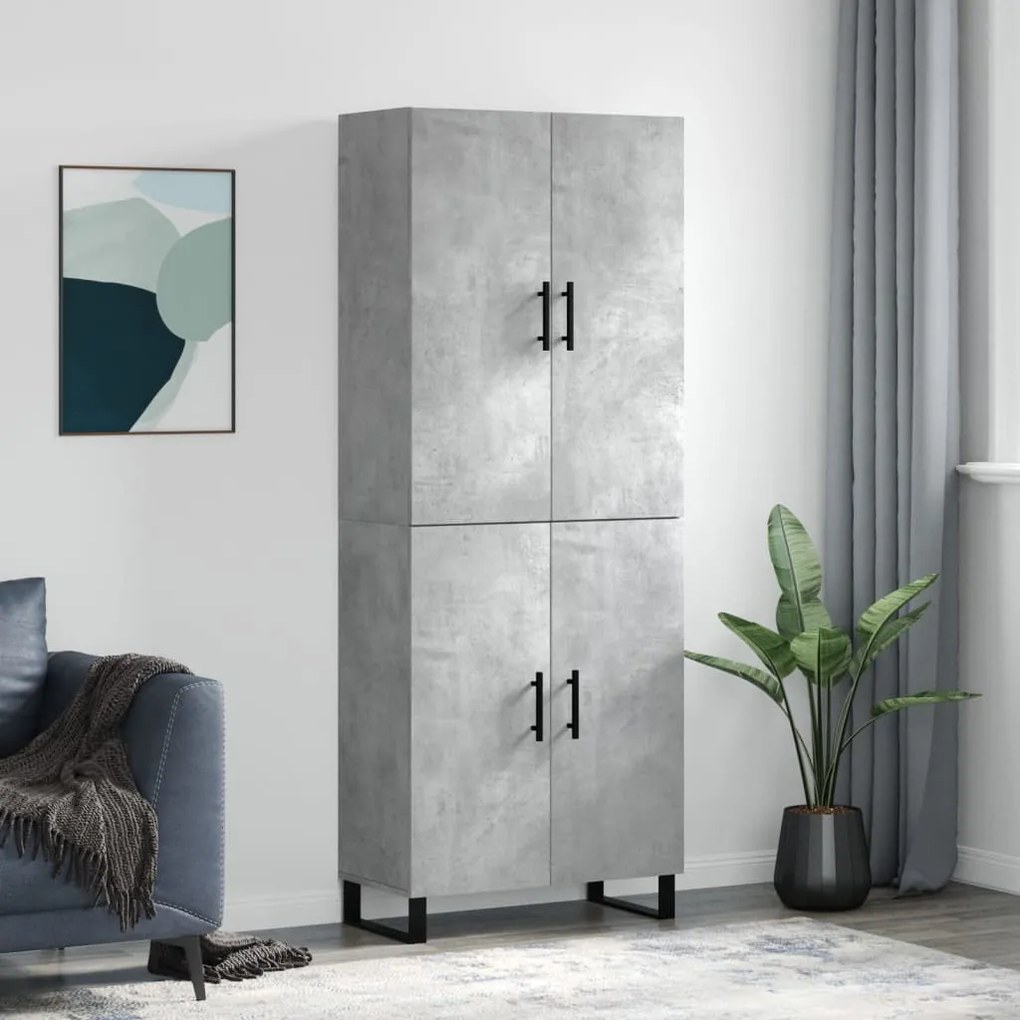 Skříň highboard betonově šedá 69,5x34x180 cm kompozitní dřevo 3195703