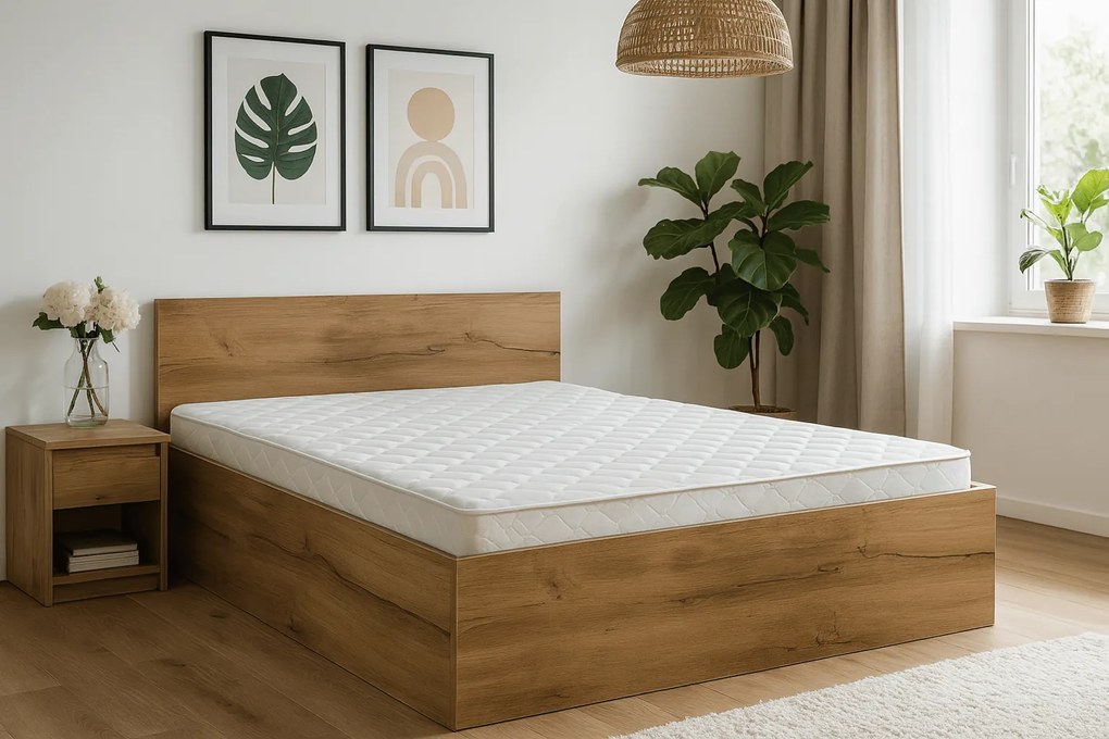 Postel SOFIA 180 x 200 cm, dub artisan Matrace: Bez matrace, Rošt: S laťkovým roštem