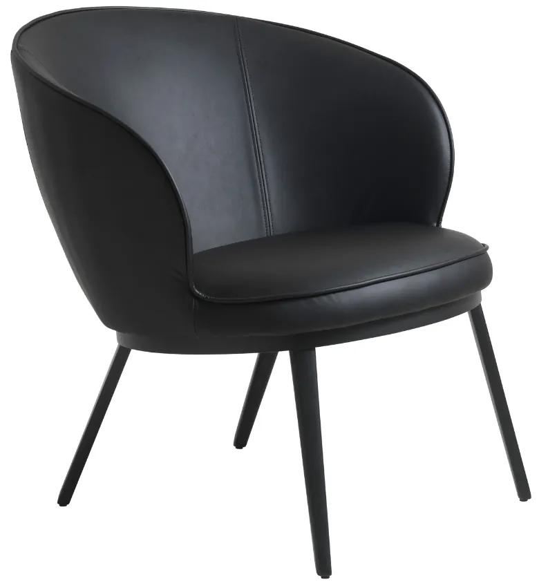 OnaDnes -20% Černé koženkové křeslo Unique Furniture Gain