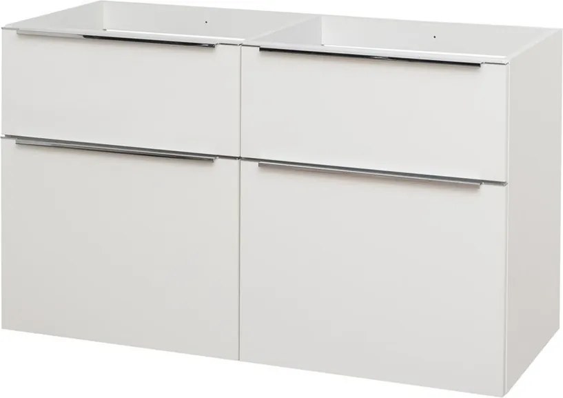 Mereo Mereo, Mailo, koupelnová skříňka 121 cm, bílá, dub, antracit, CN513S