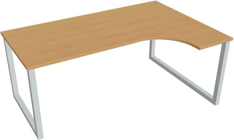 Kancelářský pracovní stůl Hobis Ergo UEO1800L, bílá RAL 9016, deskaakát