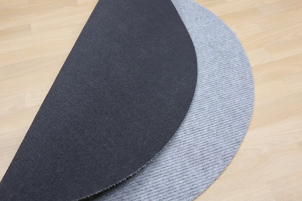 Vopi, Kusový koberec Quick step šedý kruh, 100x100 (průměr) kruh, šedá, chodba / předsíň