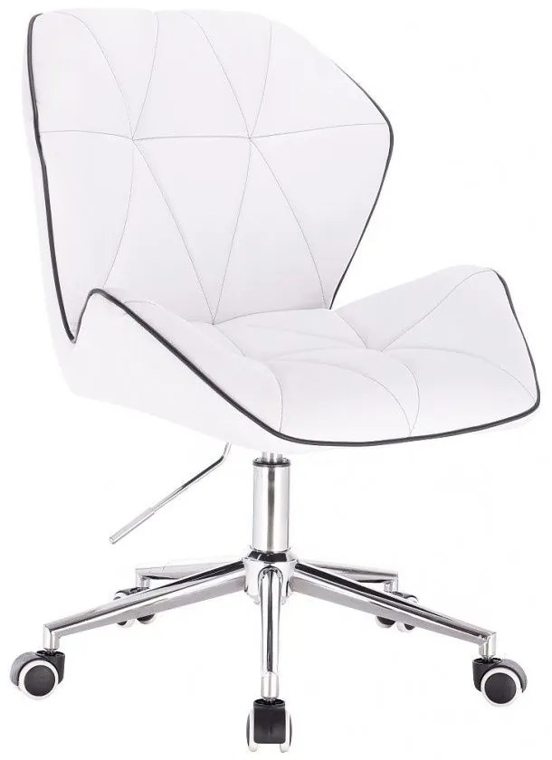 LuxuryForm DESIGN Židle MILANO MAX na stříbrné podstavě s kolečky - bílá