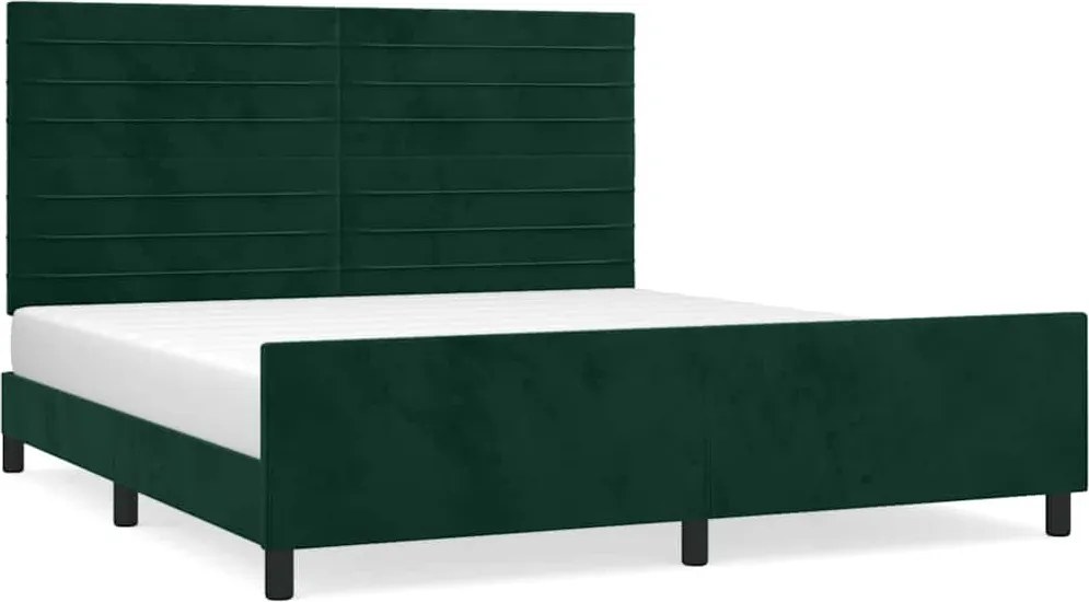 Rám postele bez matrace tmavě zelená 160 x 200 cm samet 3125827