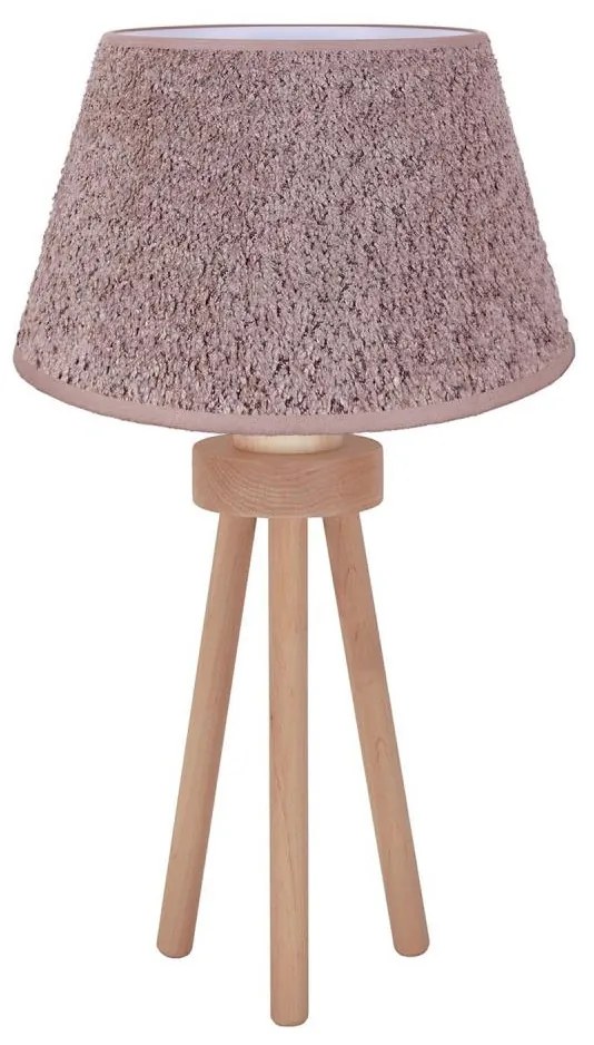 Duolla - Stolní lampa BOUCLE 1xE27/15W/230V pr. 28 cm hnědá/dřevo