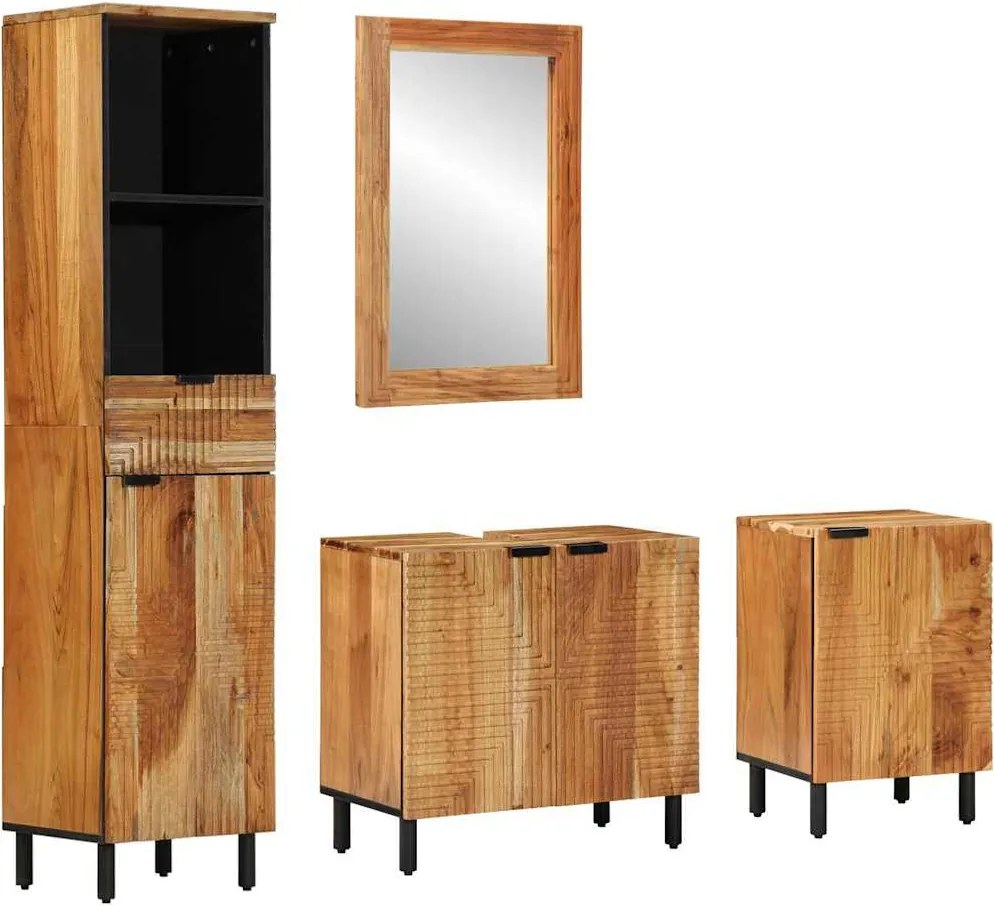 Sada koupelnových skříněk 4 ks Přírodní 38 x 33 x 160 cm 3310014
