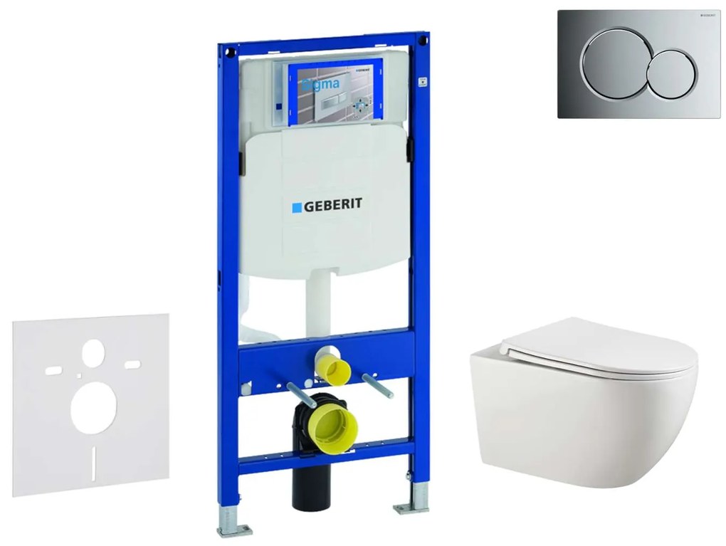 Geberit Duofix - Set předstěnové instalace, klozetu Gaia a sedátka softclose, tlačítko Sigma01, lesklý chrom SANI11CA1132