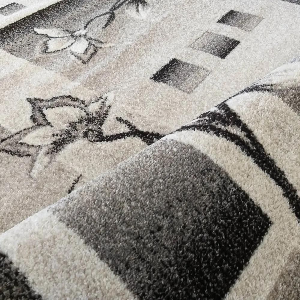 Stylový koberec do obývacího pokoje s motivem květin Šířka: 120 cm | Délka: 170 cm
