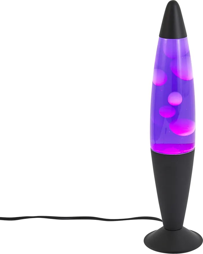 Lávová lampa fialová s bílým voskem vč. LED - Molten Lava