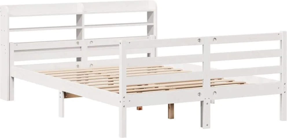 Rám postele s čelem bílý 135 x 190 cm masivní borovice 3306675