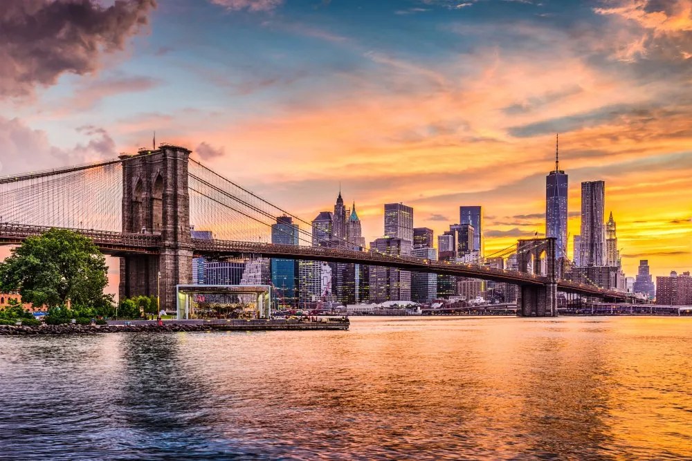 Vícedílný obraz New York City Panoramatická Krajina Nedostatek Nedostatek Přírodní plátno 60x40