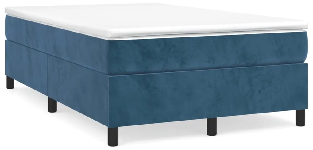 Box spring postel s matrací tmavě modrá 120x190 cm samet