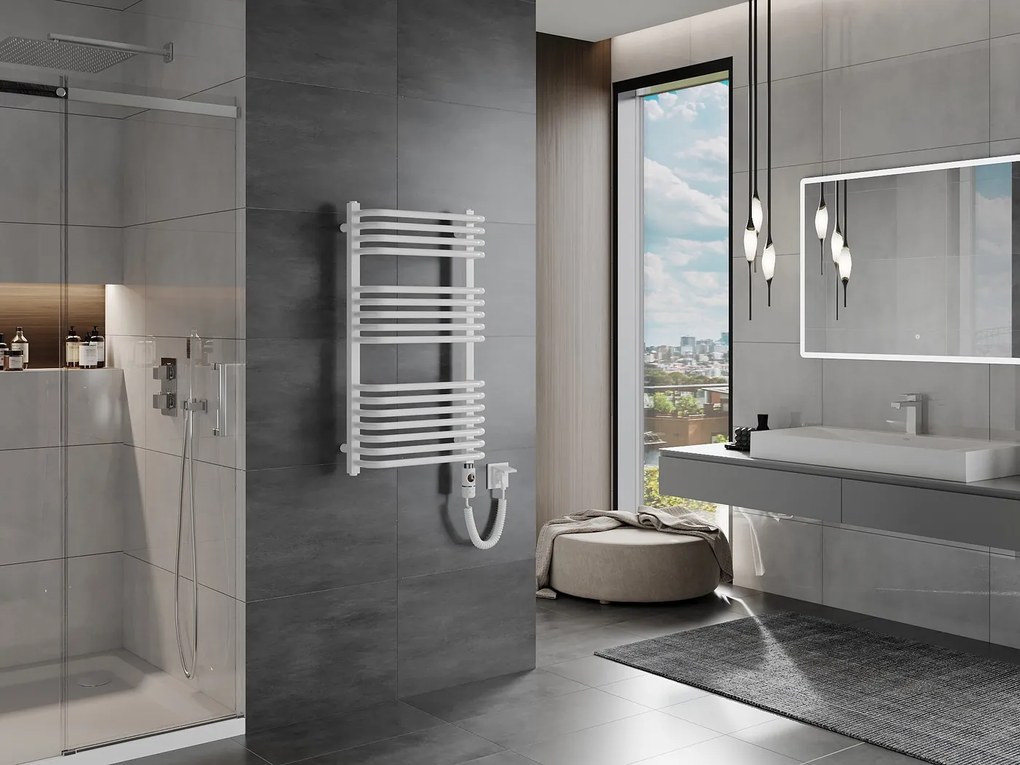 Mexen Apollo, elektrické topné těleso 860x450 mm + topná tyč 600 W, bílá, W117-0860-450-2600-20