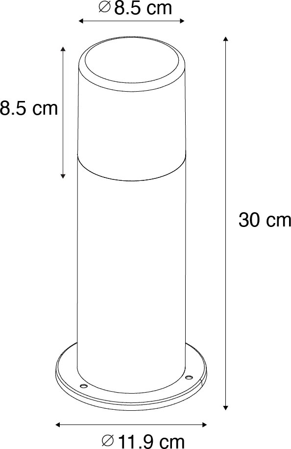 Stojací venkovní svítidlo bílé s opálovým stínidlem 30 cm IP44 - Odense