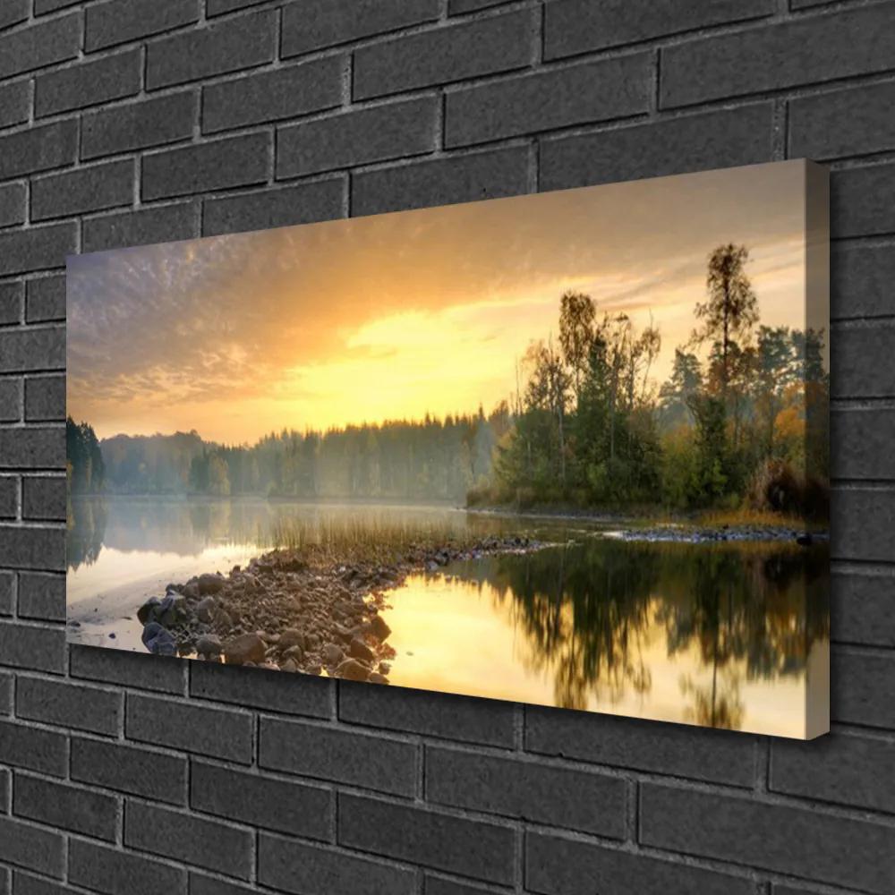 Obraz na plátně Jezero Kameny Krajina 100x50 cm