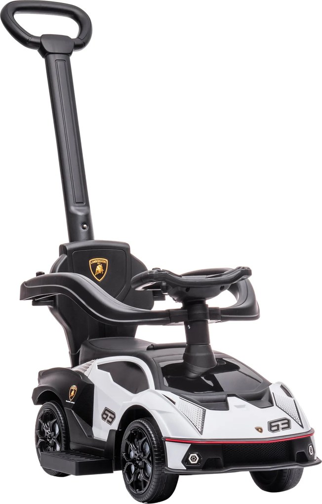 AIYAPLAY 2v1 Lamborghini Essenza SCV12 Pushing Car pro děti 12-36 měsíců s houkačkou, odnímatelnou rukojetí a bezpečnostním zábradlím 86,5x40x89,5 cm