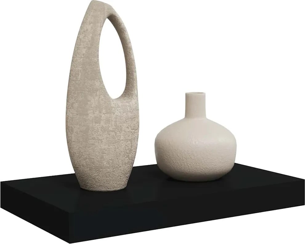 Plovoucí nástěnná police černá 40 x 23,5 x 3,8 cm MDF 323826