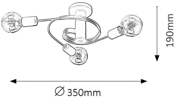 Rabalux 2095 - Přisazený lustr CARLY 3XE27/15W/230V černá