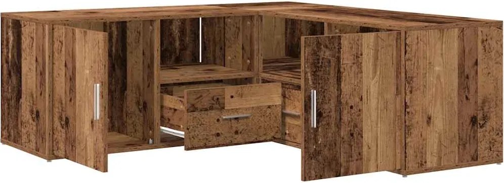 Rohová skříňka old wood 200 x 40 x 45 cm kompozitní dřevo 3307835