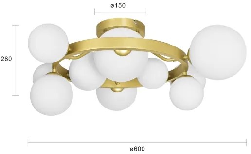 Brilagi - LED Přisazený lustr MILLA 10xG9/3W/230V zlatá/bílá