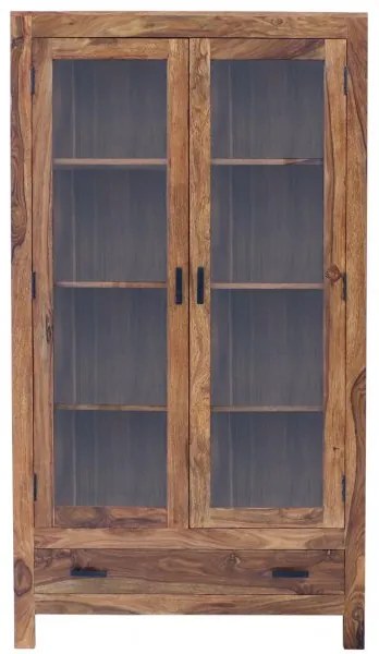 Indický nábytek - Vitrína prosklená Rami 100x180x45 z indického masivu palisandr Světle medová