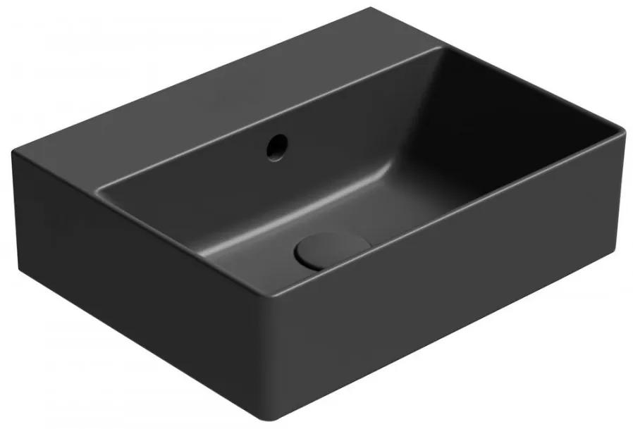 GSI KUBE X keramické umyvadlo 45x35cm, bez otvoru, černá mat 9485026