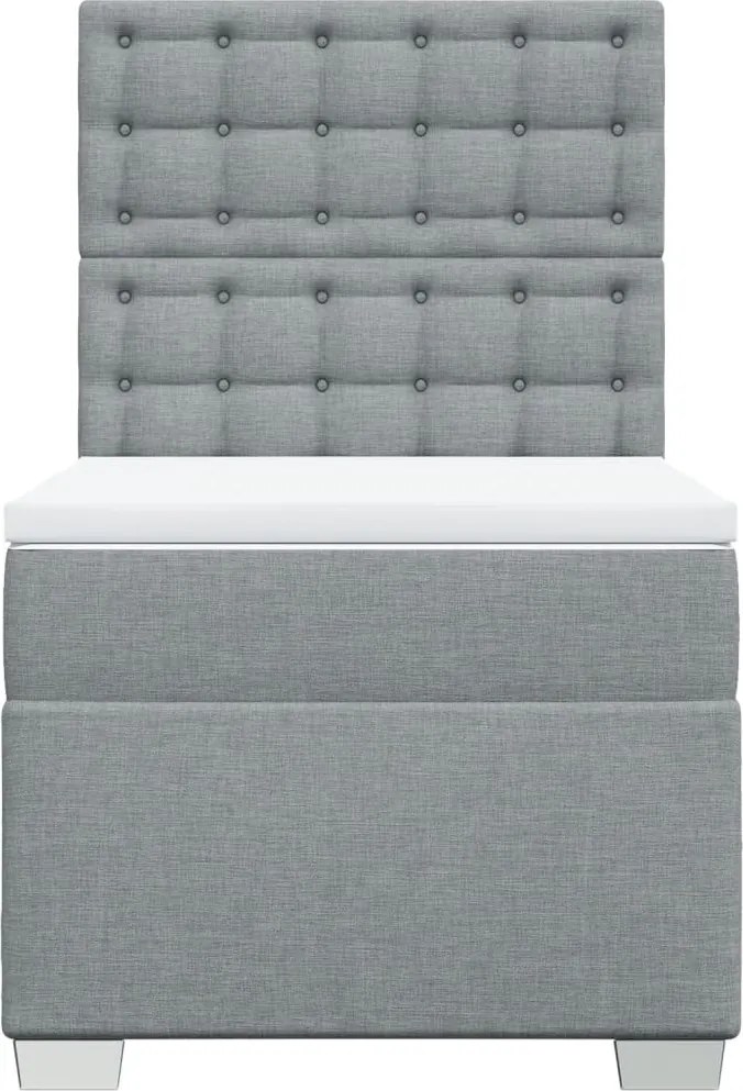 Box spring postel s matrací světle šedá 90x200 cm textil 3290385