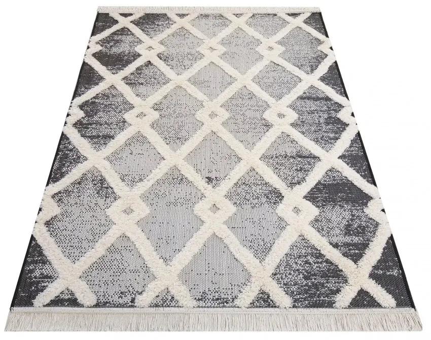 Moderní skandinávský koberec se vzorem šedé barvy Šířka: 120 cm | Délka: 170 cm
