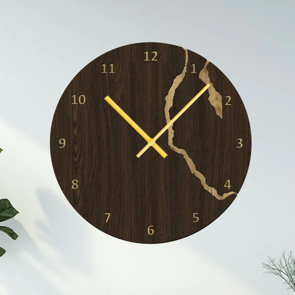 dřevo života Nástěnné hodiny ŘEKA Zvolte barvu dekoru: Antracit-Bílá, Zvolte velikost hodin (cm): 40x40, Barva ručiček: Černé
