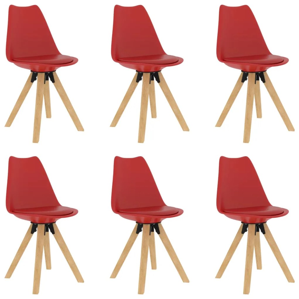 3057555 vidaXL Jídelní židle 6 ks červené
