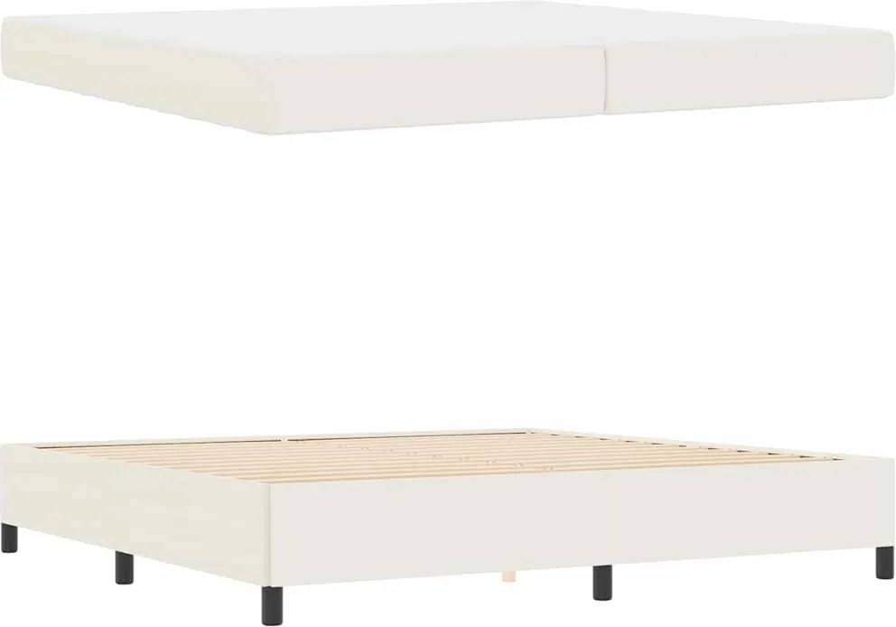 Rám postele s matrací Krémová 200 x 200 cm textil 3399142