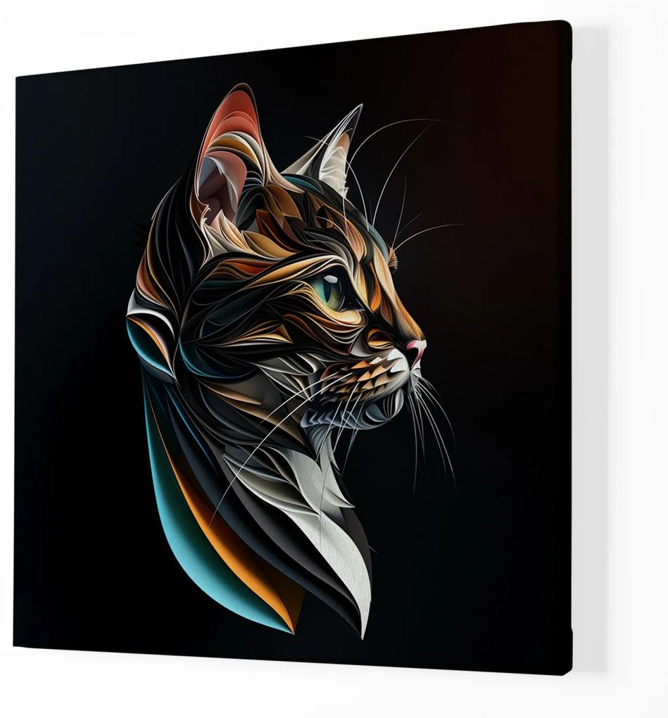 Obraz na plátně - Kočka Papírová skládanka FeelHappy.cz Velikost obrazu: 60 x 60 cm