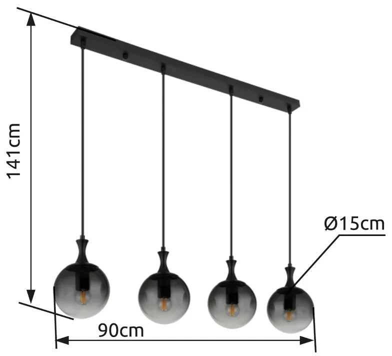 GLOBO DALTON 15885-4H Závěsné svítidlo