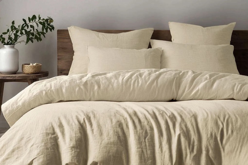 Mušelínové prodloužené povlečení Sand Velikost: 140 x 220 + 70 x 90