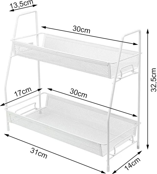 Verk Group Kuchyňská police kuchyňský organizér stojící dvoupatrový půdní stojan na koření