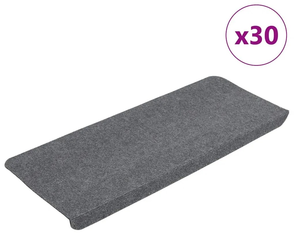 Samolepicí podložky na schody 30 ks šedé 65x24,5x3,5 cm 3365913