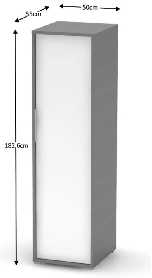 Kondela Věšáková skříň, grafit / bílá, RIOMA NEW TYP 20