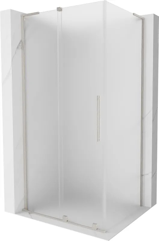 Mexen Velar L, sprchový kout s posuvnými dveřmi 120 x 110 cm, 8mm sklo námraza, broušená ocel, 871-120-110-33-97