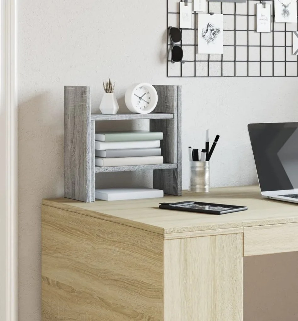 vidaXL Stolní organizér 34,5x15,5x35,5 cm kompozitní dřevo [848057] Barva: kouřový dub
